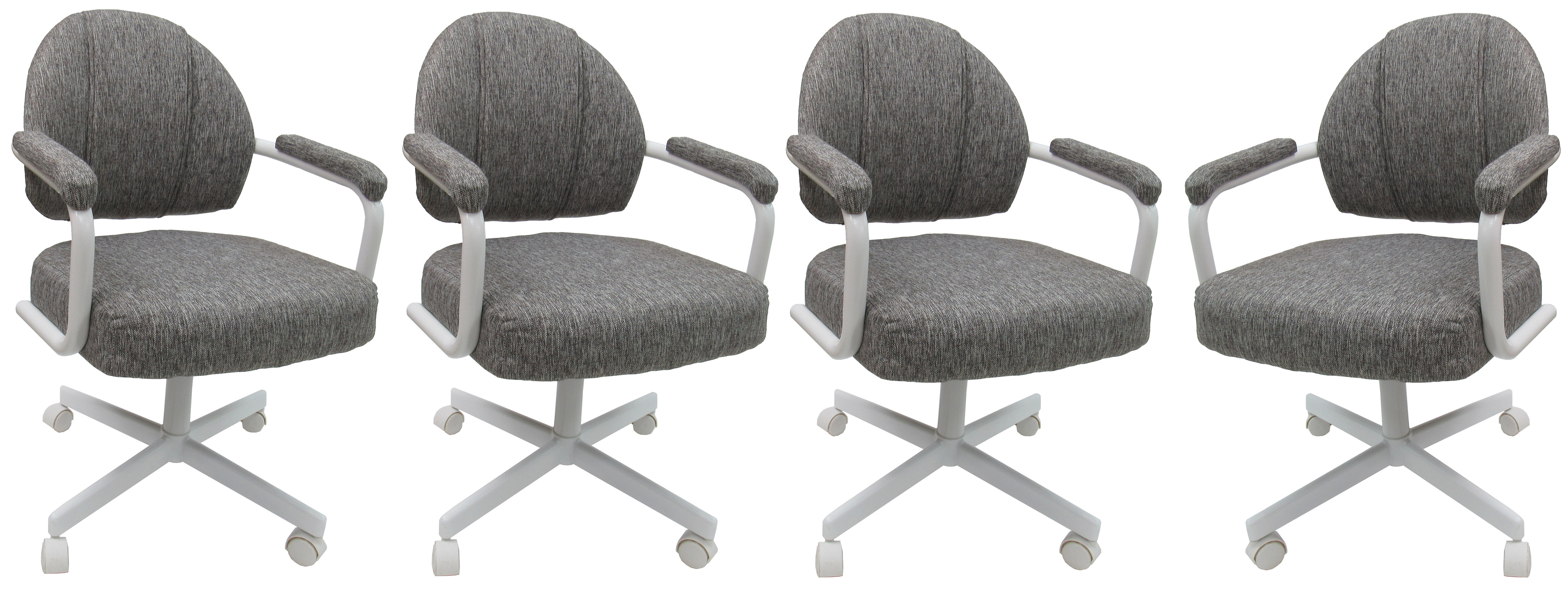 Tobias Designs 4 - Swivel Metal Caster Dining Chairs - M-70 Style | Wayfair