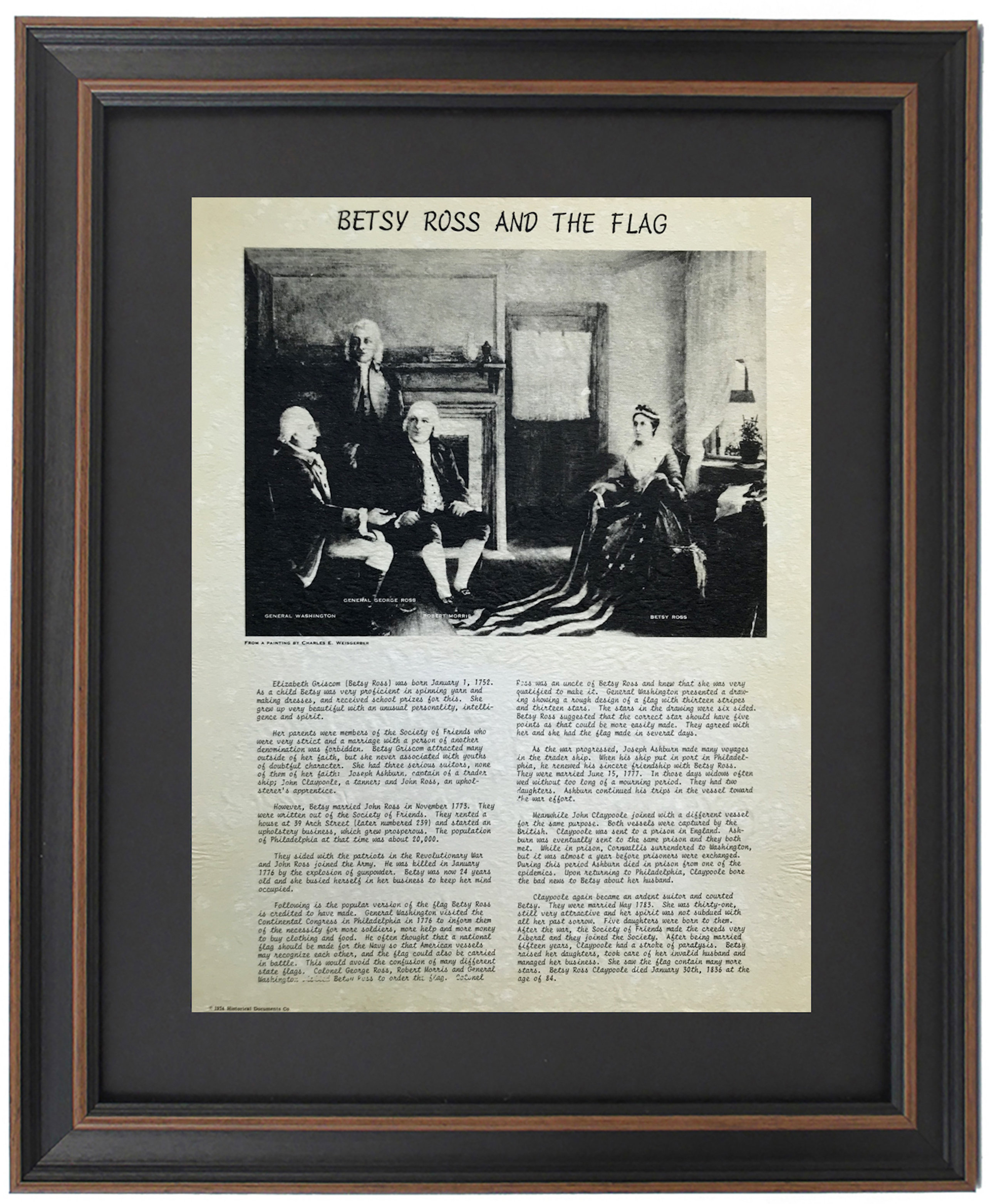 Alcott Hill® Betsy Ross and the Flag | Framed Textual Art Print on ...