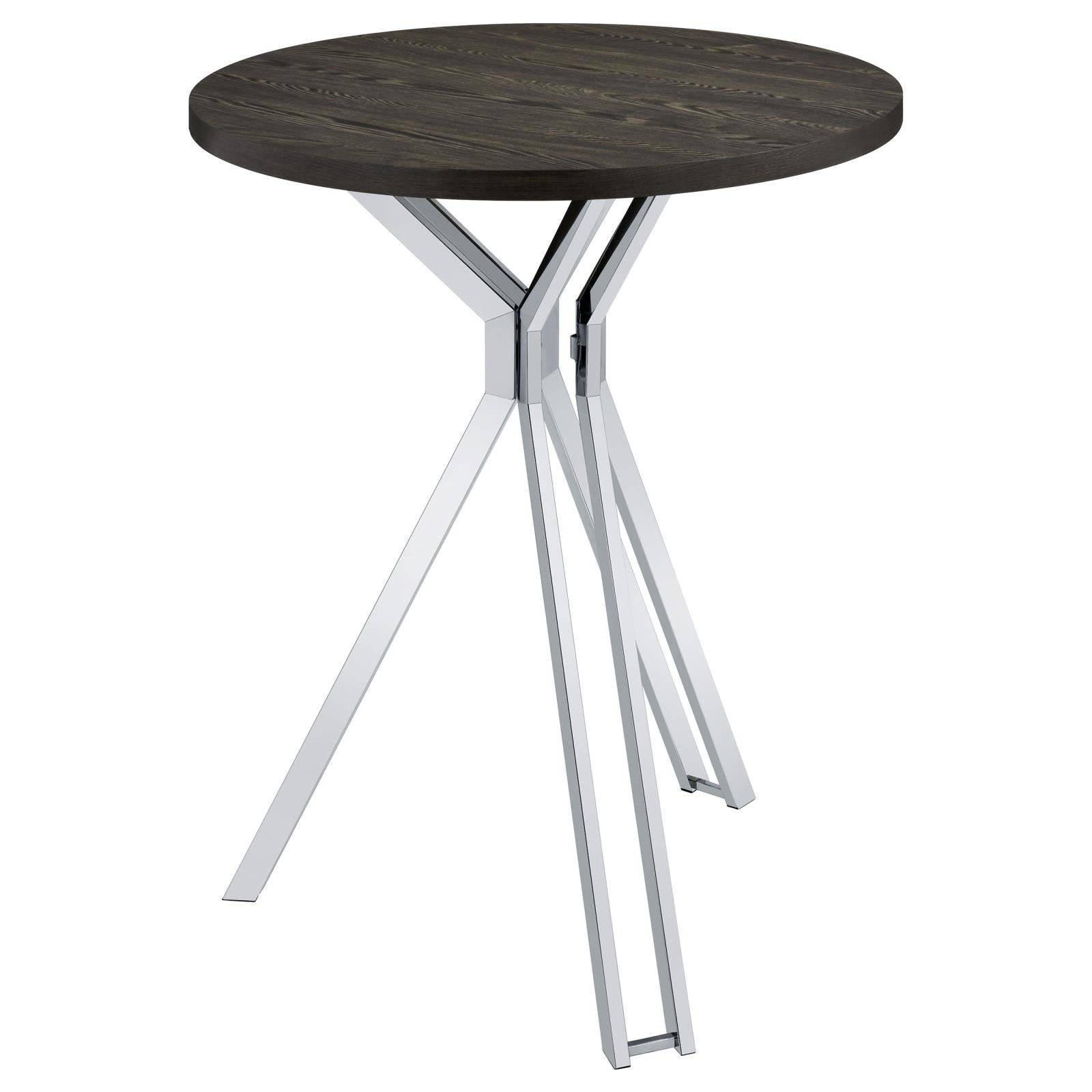 Ivy Bronx Glenbrook Satin Nickel Round Top Bar Table | Wayfair