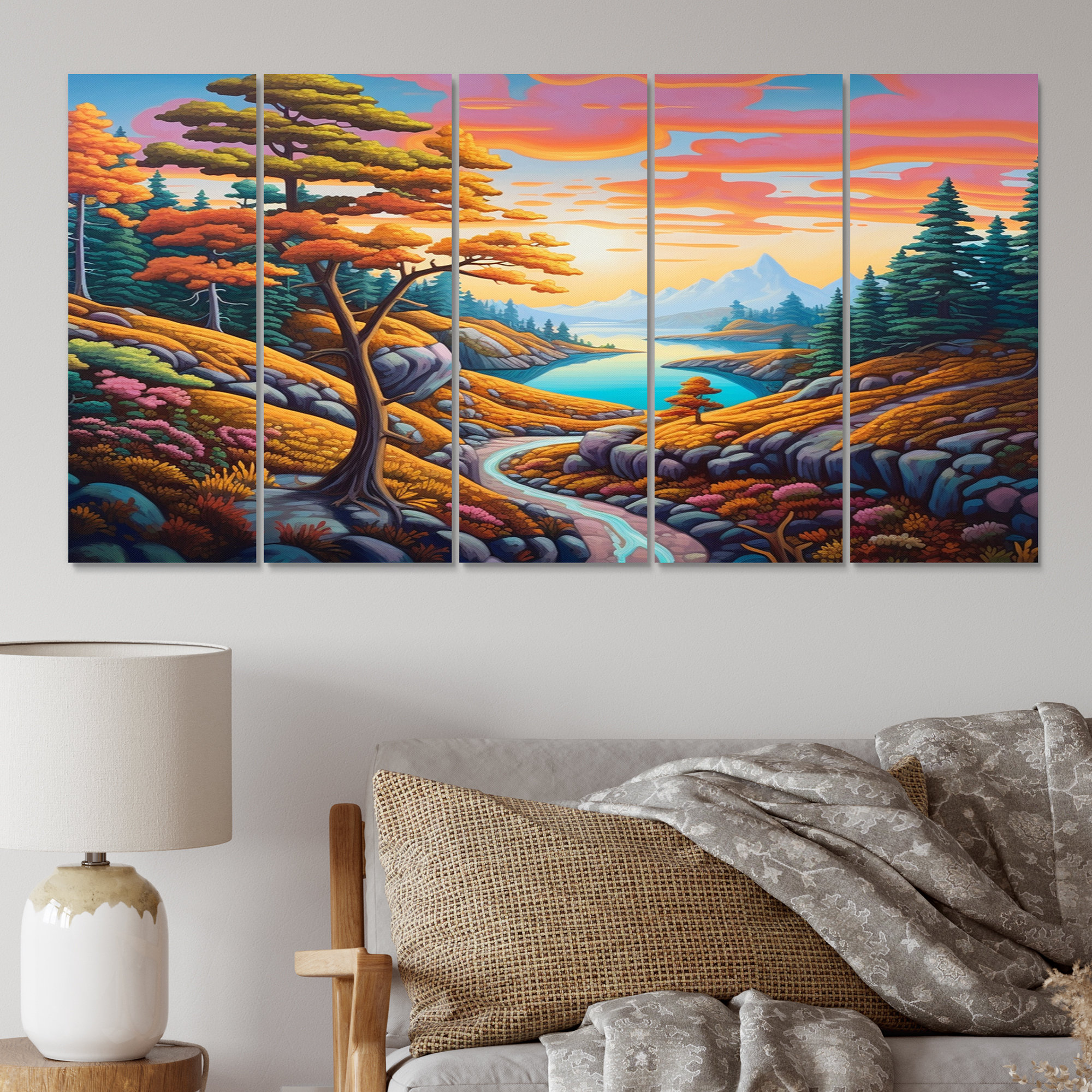 Loon Peak® Mountain View Dreams - Countryside Canvas Print - 5 Equal ...
