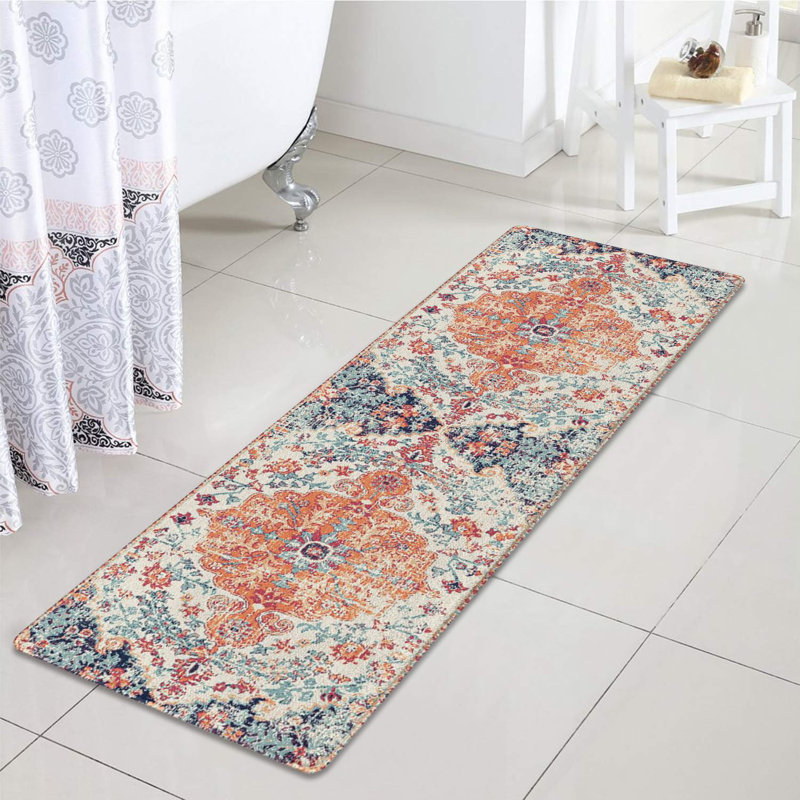 SEGUIRA Farmhouse Bohemia Bath Mat Non-Slip Water Absorbent Bath Rug ...