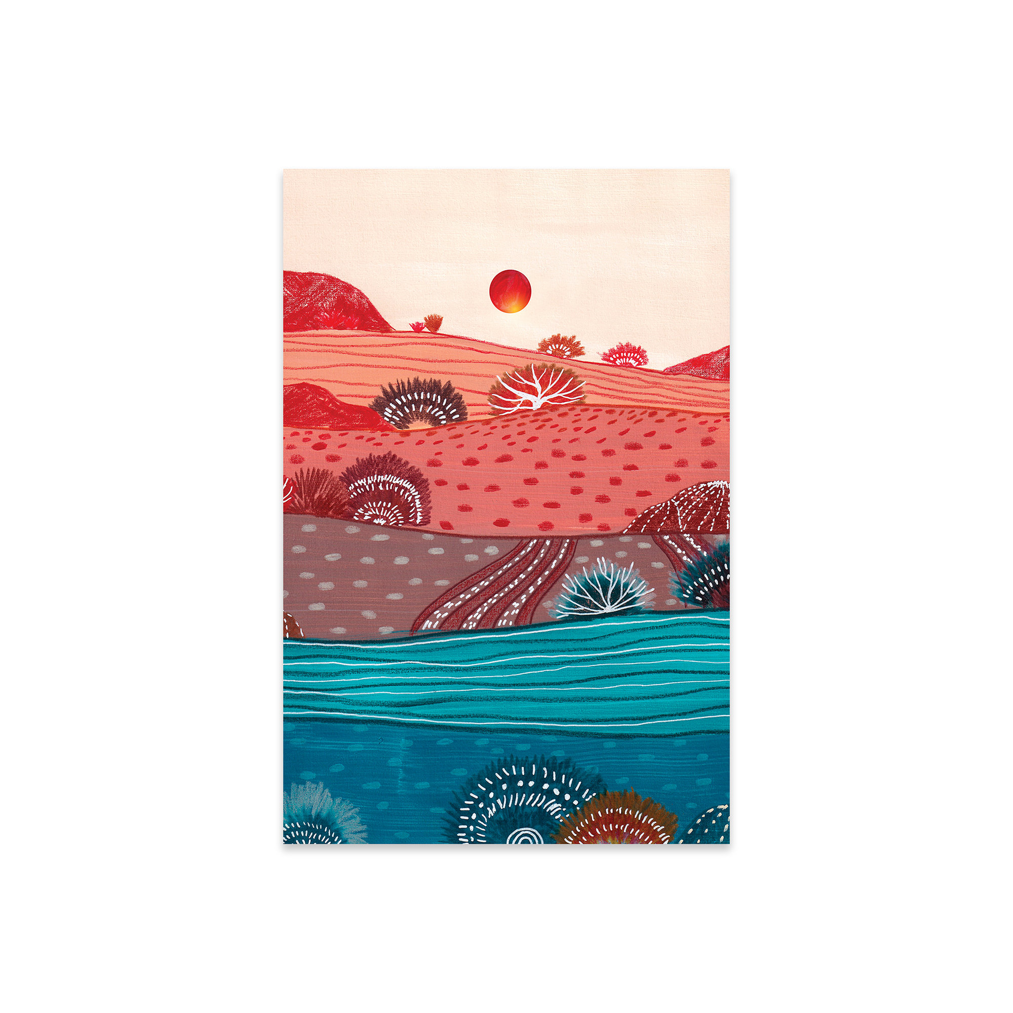 Winston Porter Boho Hills And Red Sun On Plastic / Acrylic by Viviana ...