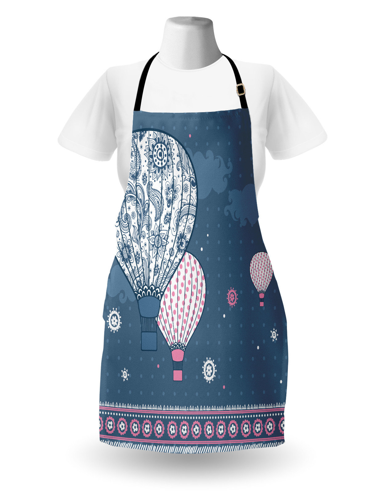 East Urban Home Retro Apron Unisex, Air Balloons Polka Dots, Adult Size ...