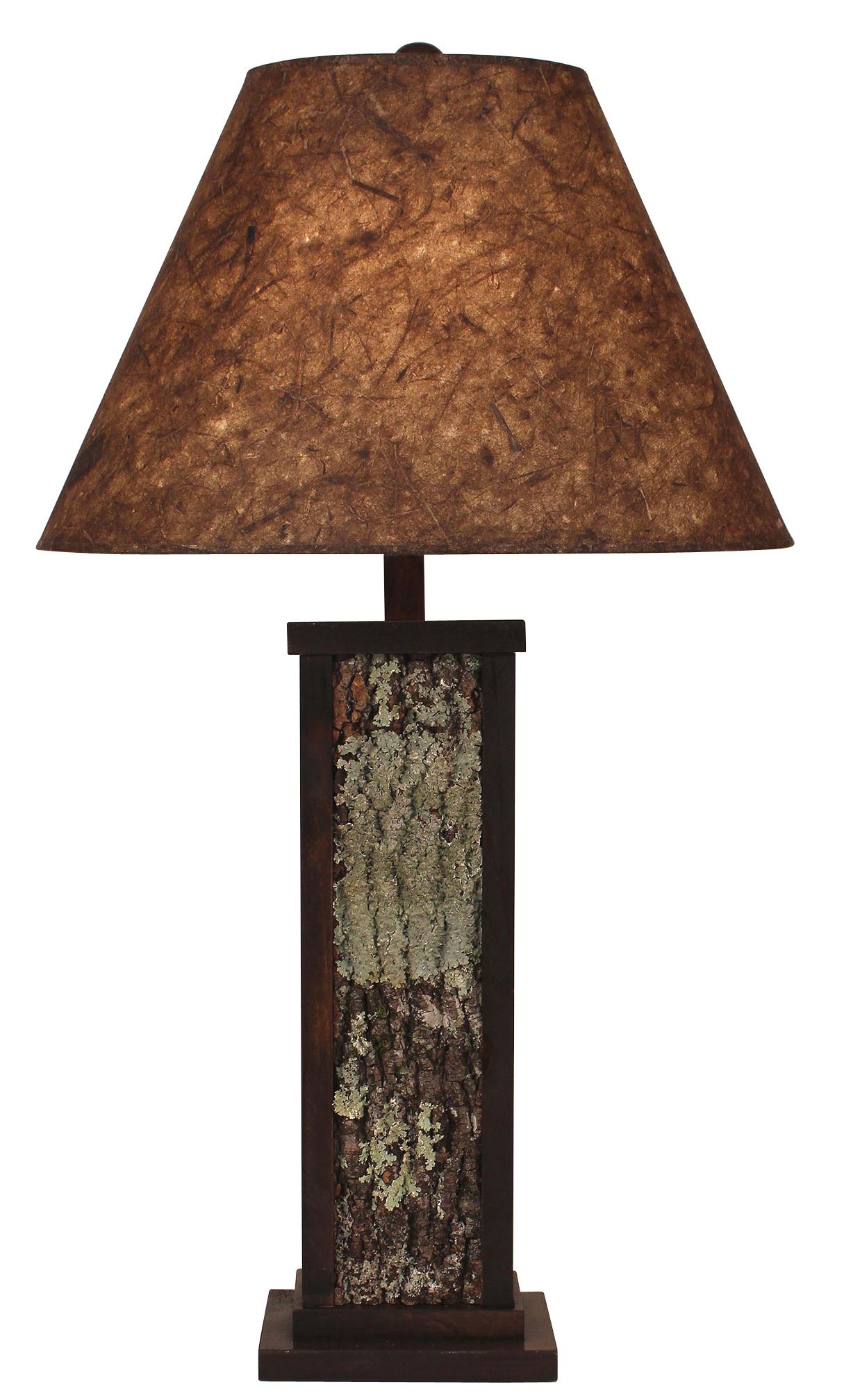Millwood Pines Samson Poplar Bark with Wood Accent 30" Table Lamp ...