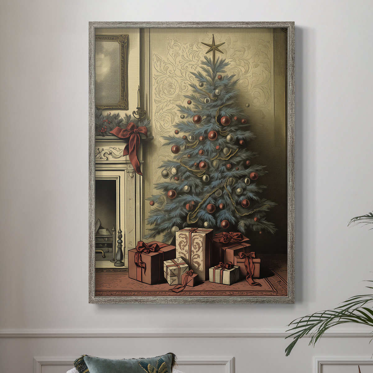 The Holiday Aisle® Christmas Holiday Art DIV Framed Print - Solid Wood ...