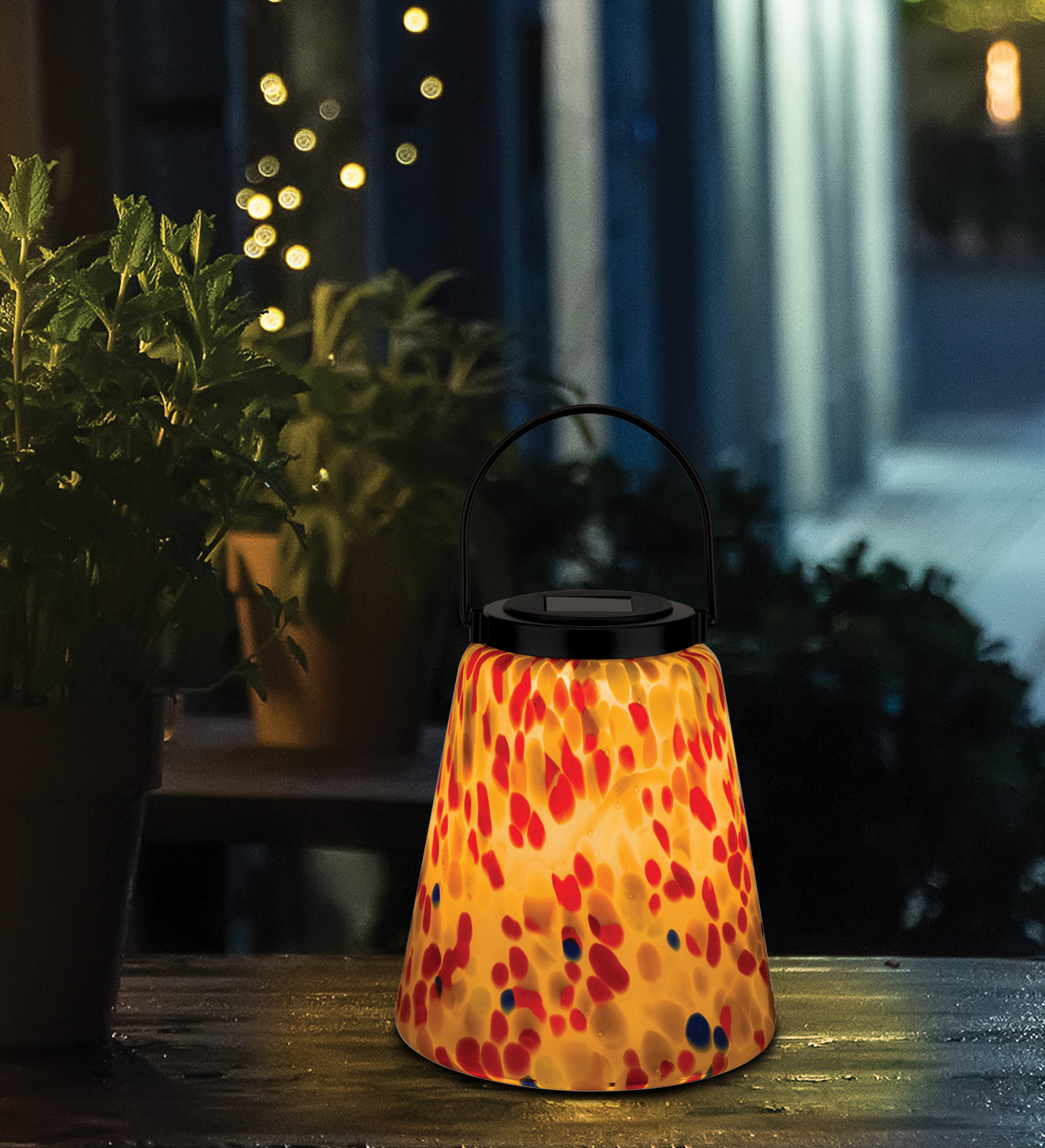 Arlmont & Co. Murano Solar Lantern - White Multi | Wayfair
