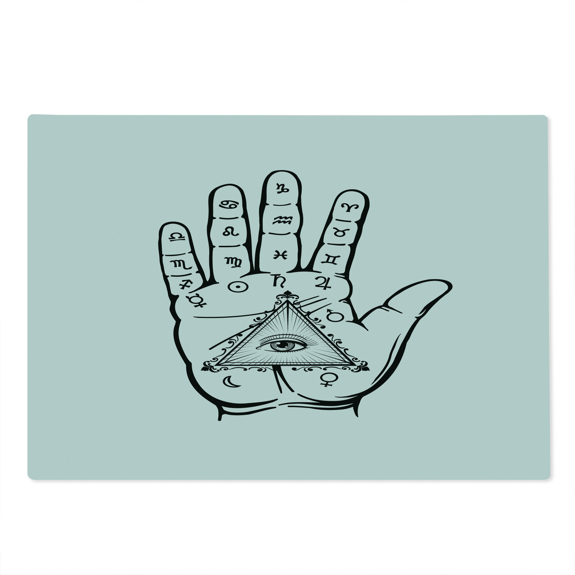 Ambesonne Palmistry Cutting Board Large Size Psychic Hand Magic Eye ...
