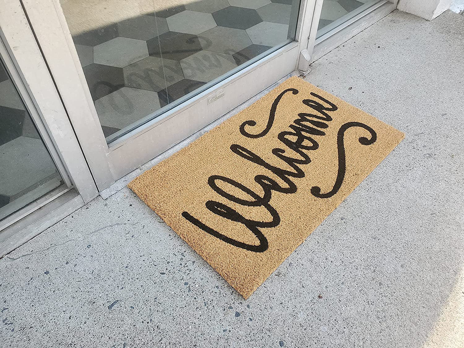 Arlmont & Co. Natural Coir Welcome Doormat With Non-slip Pvc Backing ...