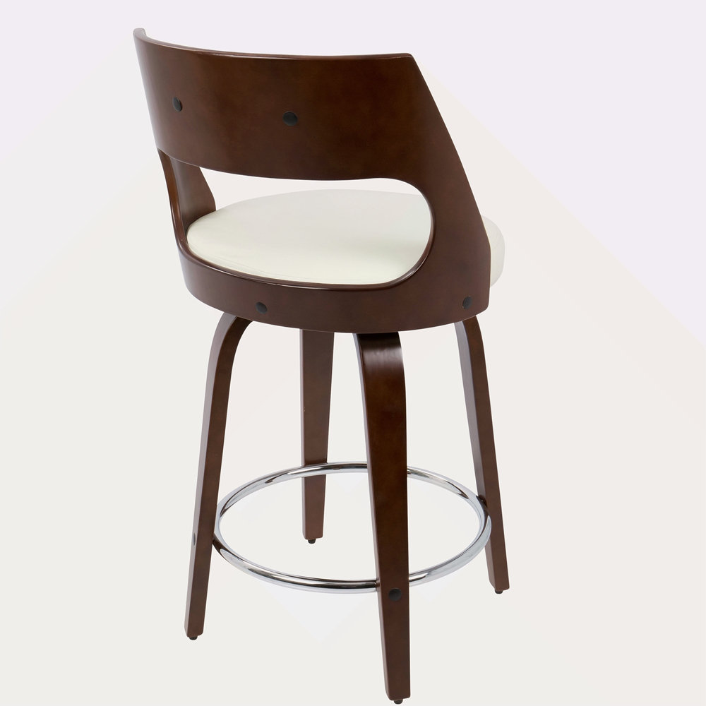 Corrigan Studio® Mid-Century Modern Counter Stool With Swivel In Cherry ...