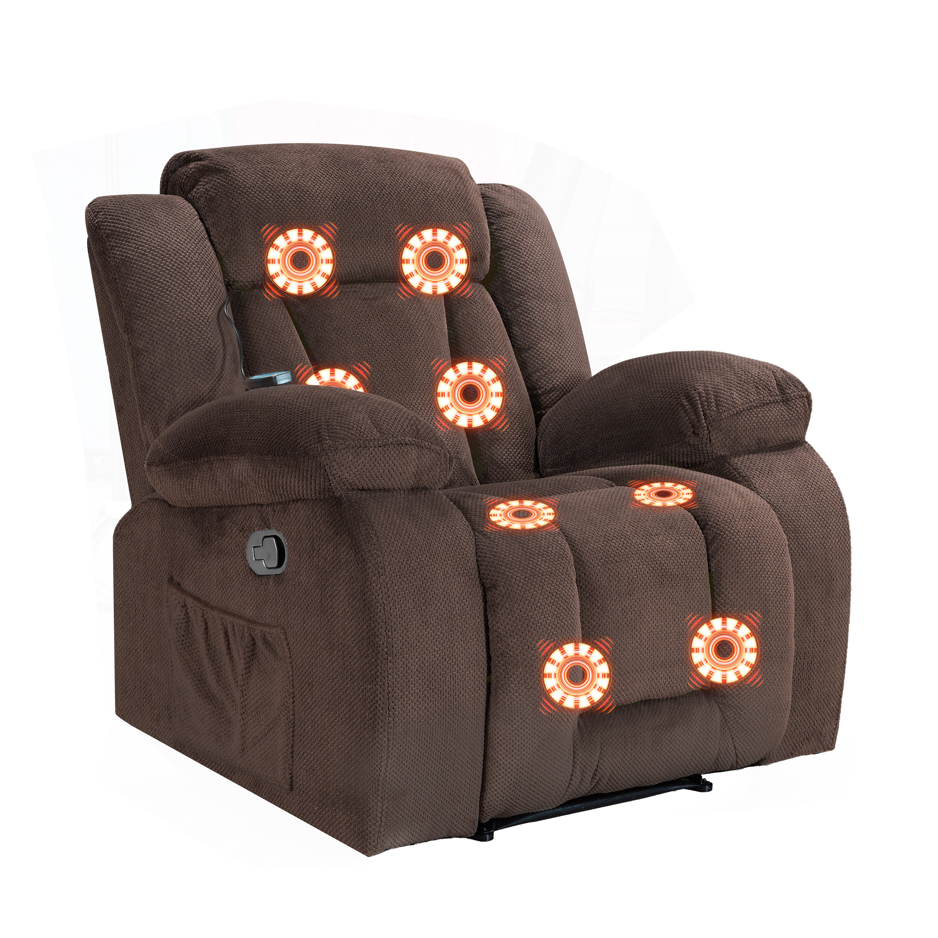 Latitude Run® Massage Heated Recliner Chair 37.23" Width Recliner Sofa ...