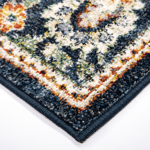 Bungalow Rose Performance Blue Rug | Wayfair