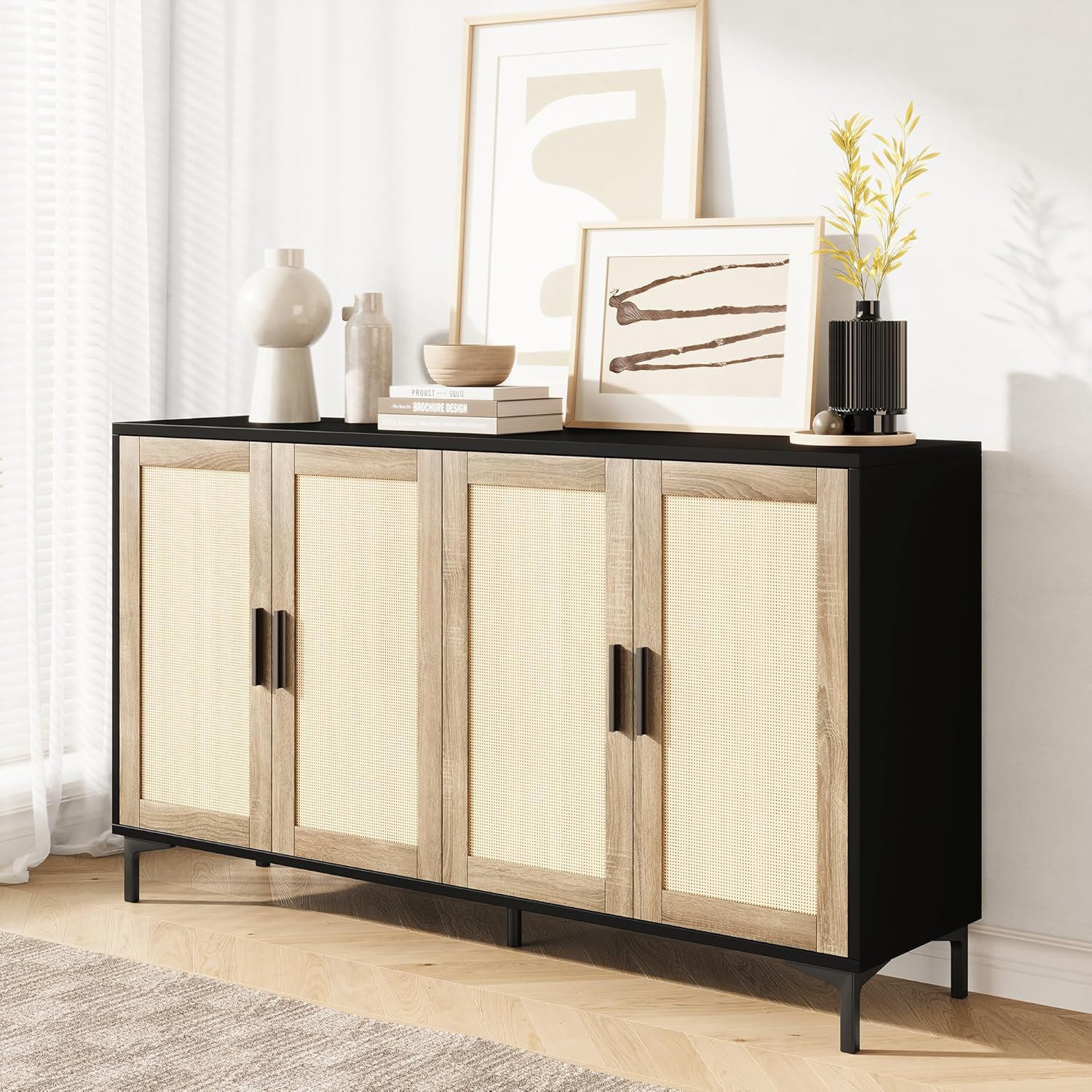Bay Isle Home™ Decorated Sideboard - Kitchen Buffet Cabinet With ...