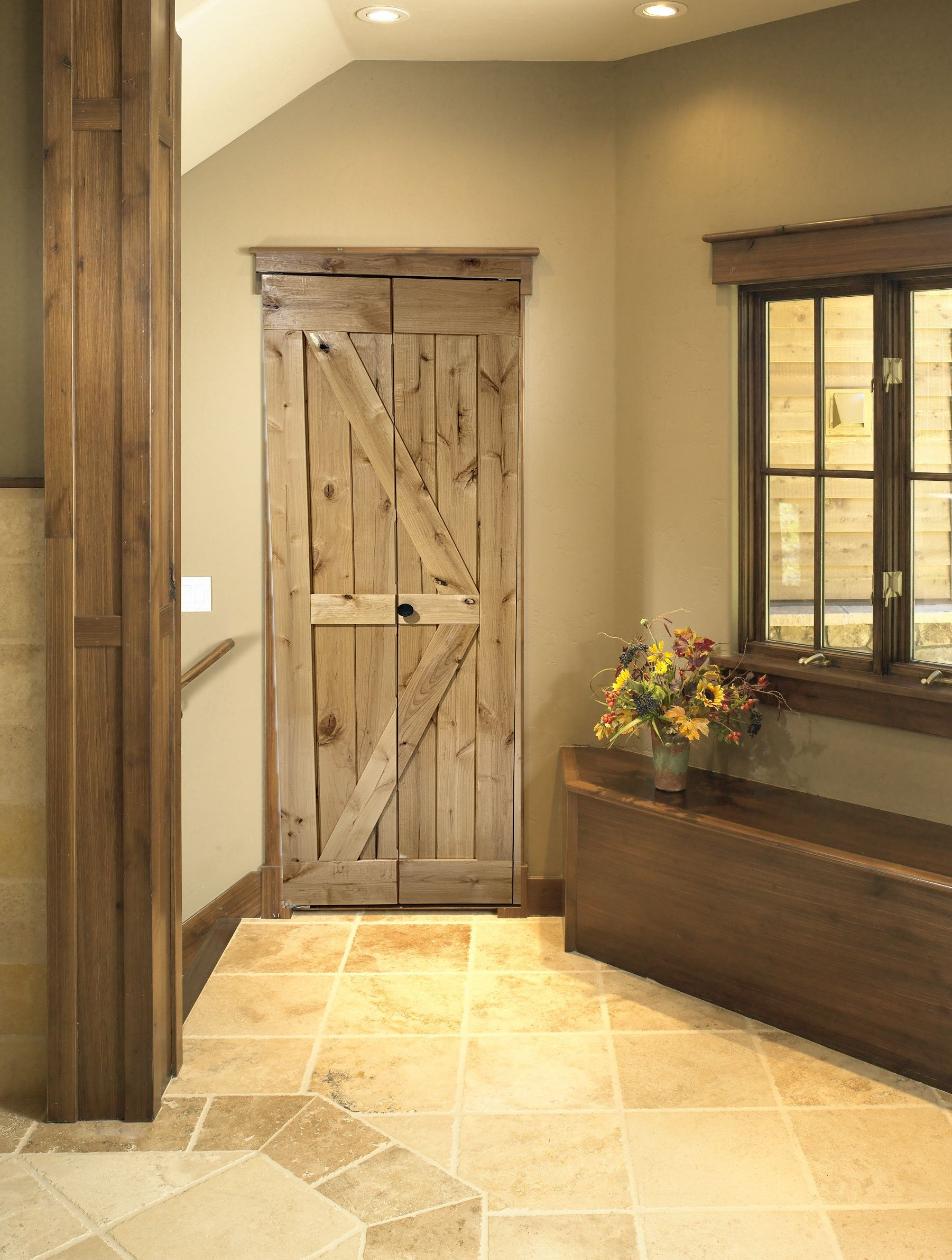 Lubann Alder Wood Bifold Barn Door wtih Wooden Box Rail Sliding ...