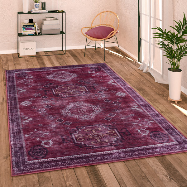 Latitude Vive Slay Oriental Machine Woven Machine Made Red Area Rug ...