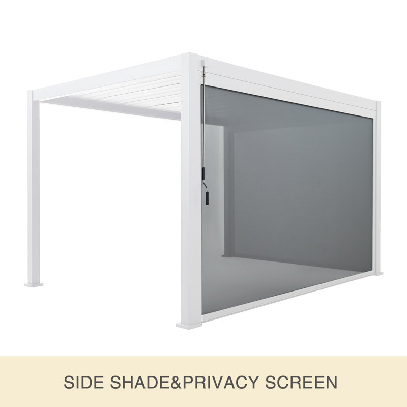 Gardesol Aluminum Pull-Down Privacy Screen Adjustable Side Shade for ...