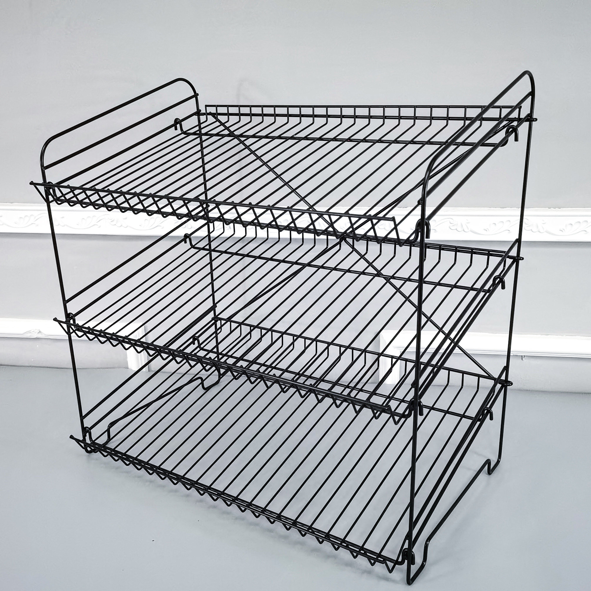 FixtureDisplays 24" W X 14.9" D X 23.2" H 3-Open-Shelf Wire Rack for ...