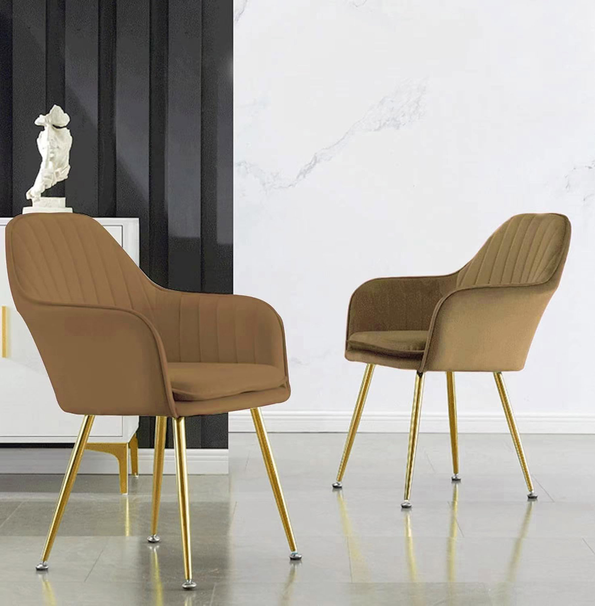 Mercer41 Accent Arm Chairs Upholstered Seat Club Guest Mid Century ...