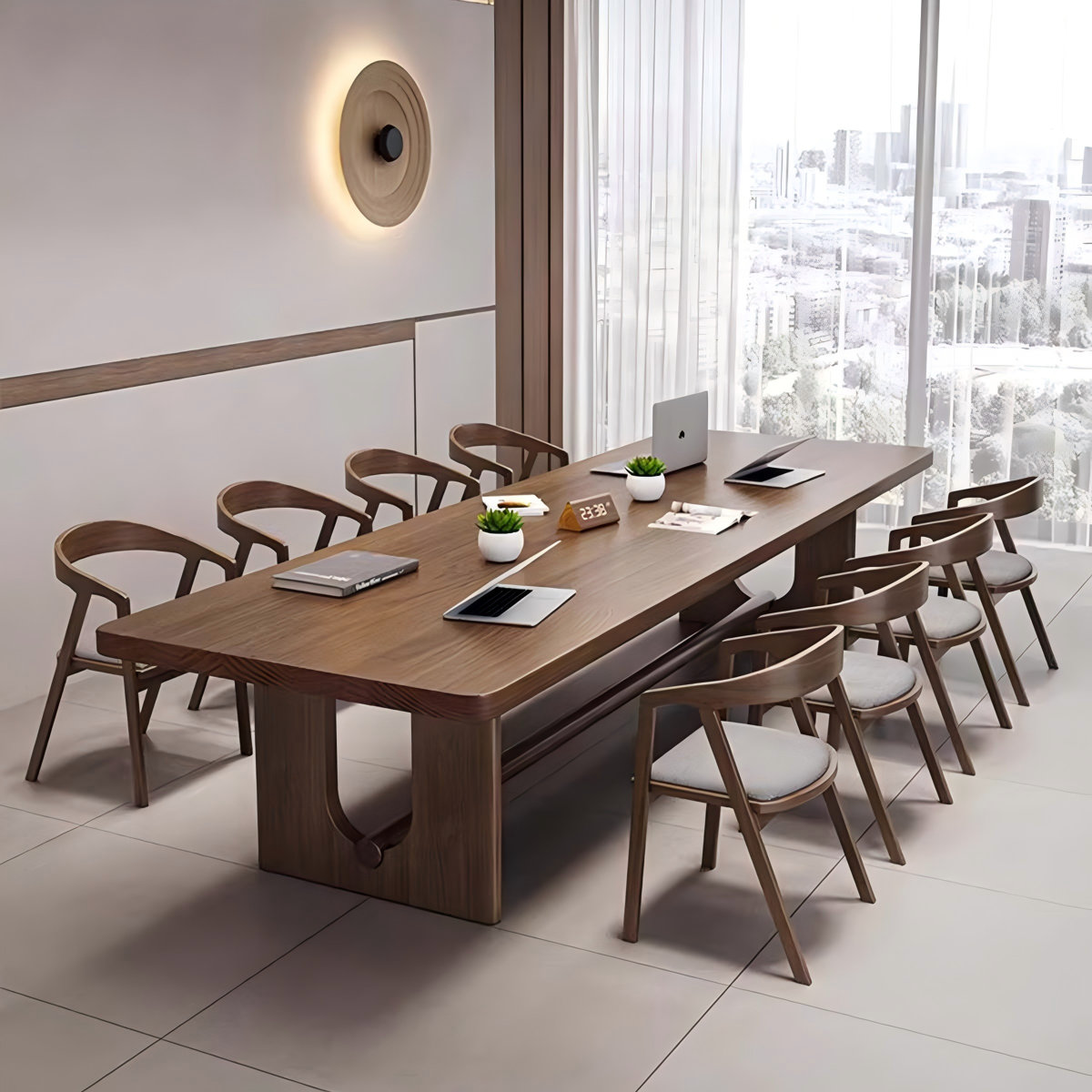 Latitude Run® Modern Minimalist Solid Wood Long Conference Table | Wayfair