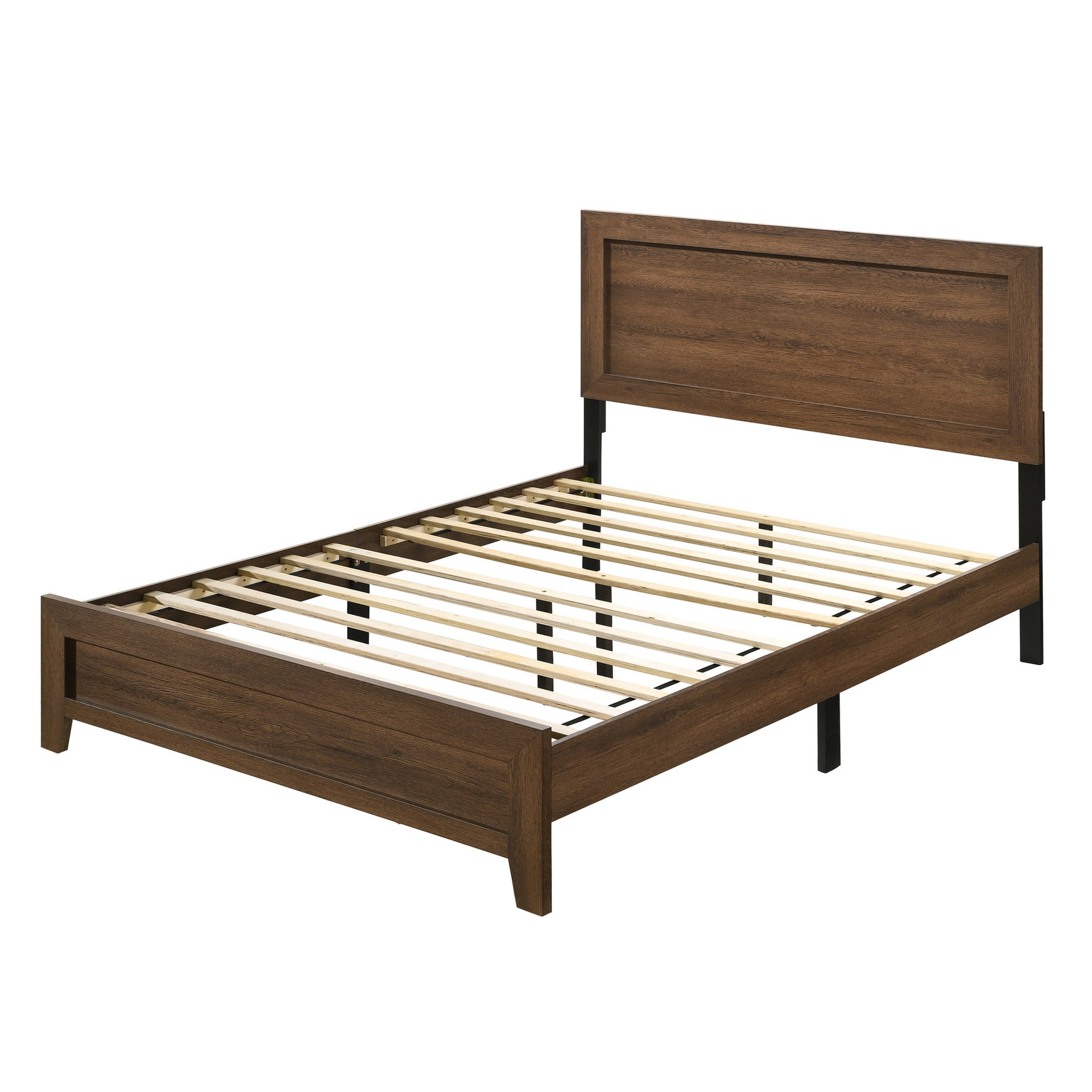 House of Hampton® Oak Finish Bedroom Queen Bed - , Graceful Tapered ...