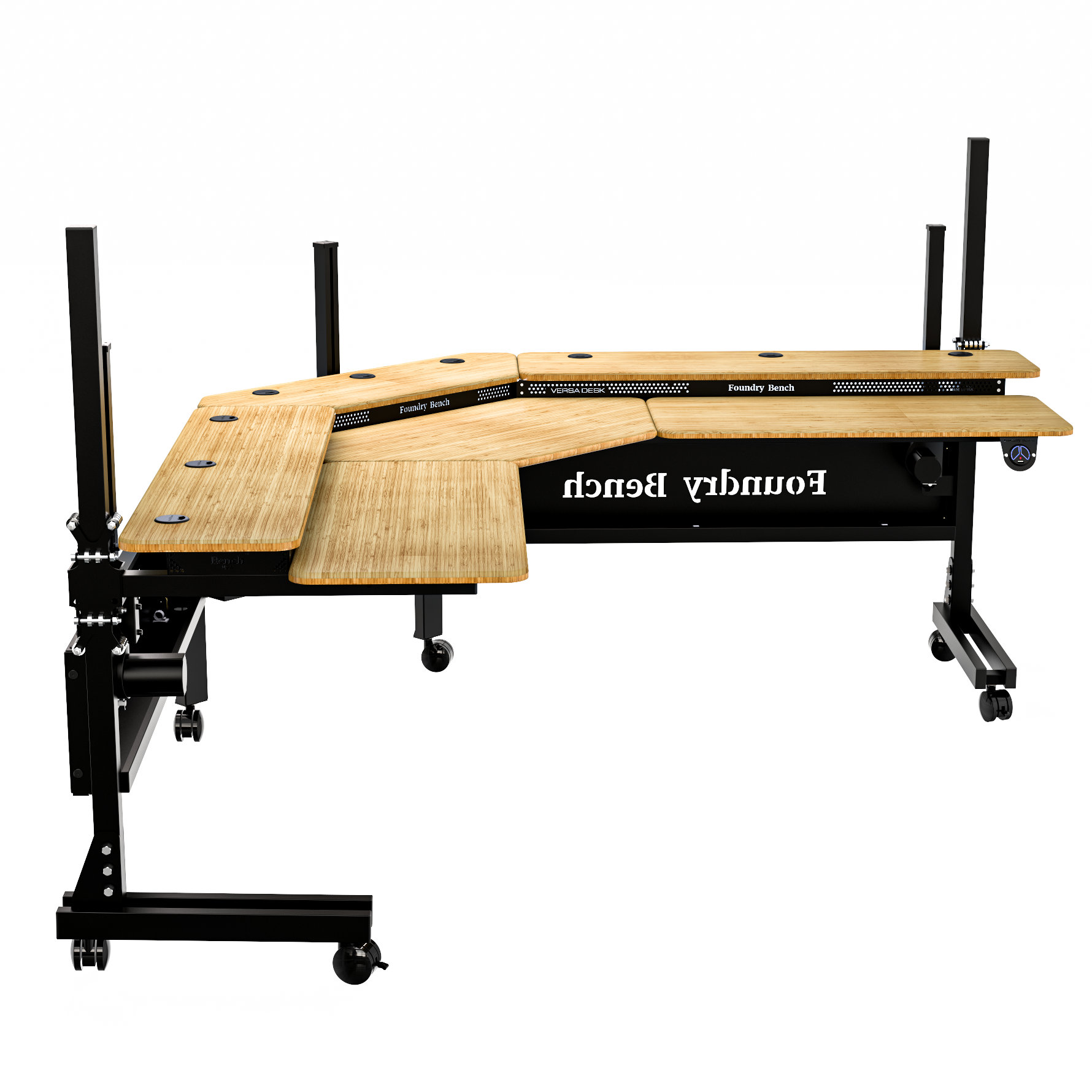 VERSADESK Foundry Bench® 80" x 80" Extra Wide Height Adjustable L ...