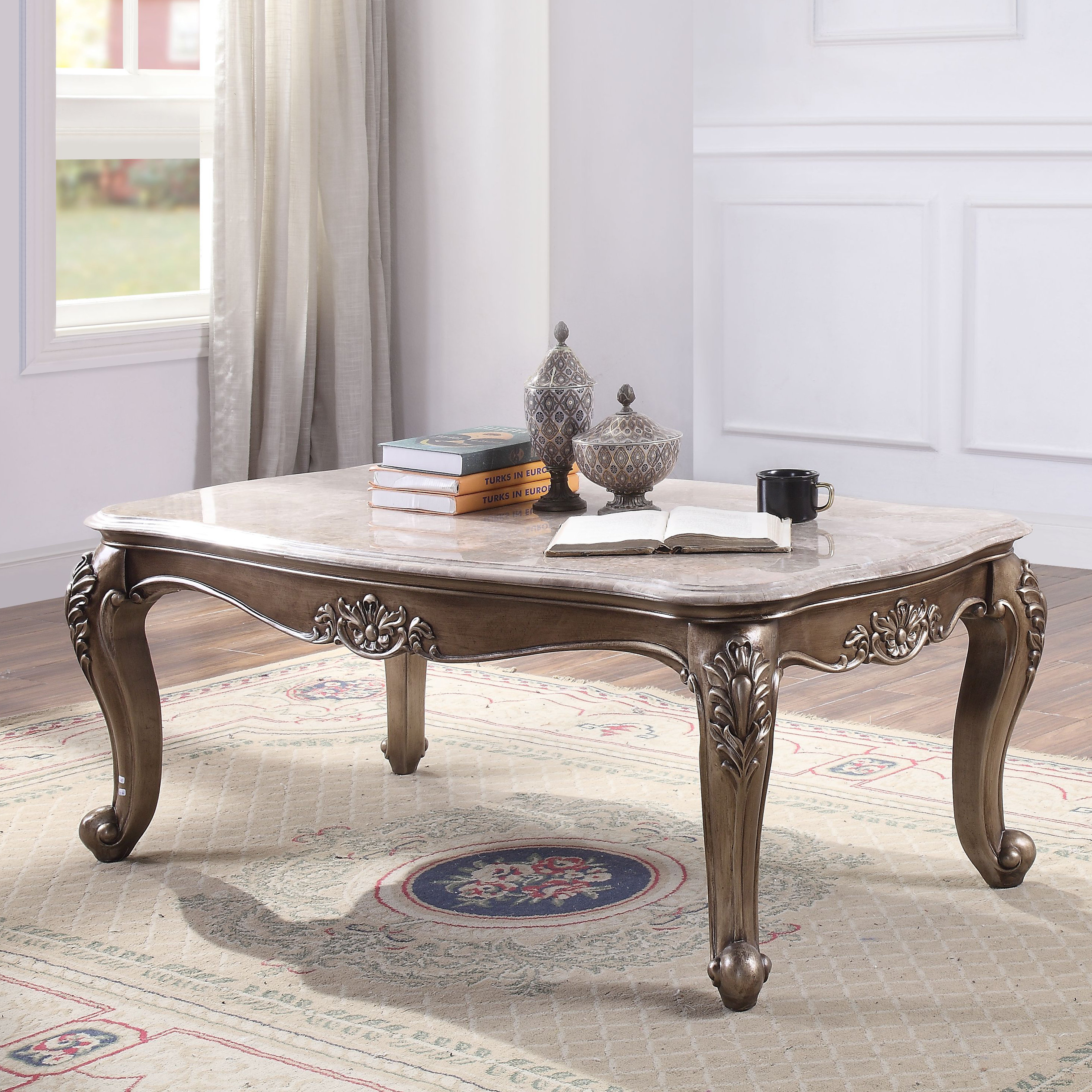 Bloomsbury Market Aaliayah 52" Champagne Faux Marble And Solid And ...