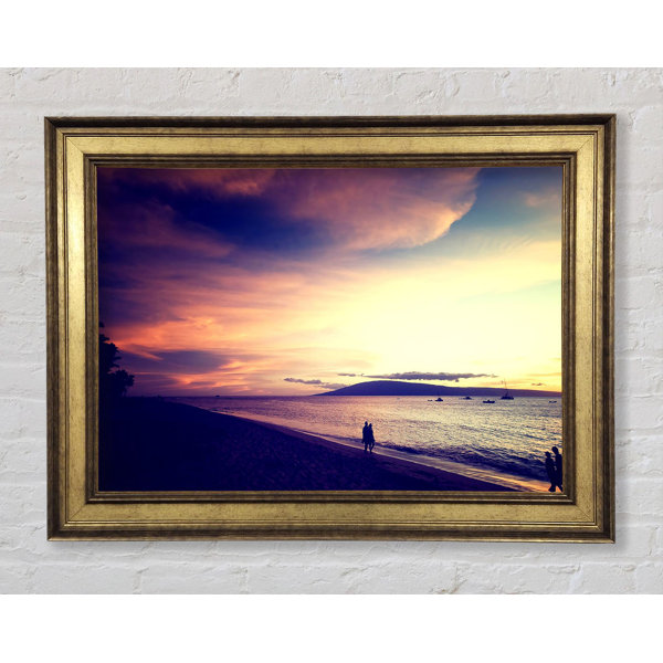 Bright Star Lovers Beach Promenade - Single Picture Frame Print ...