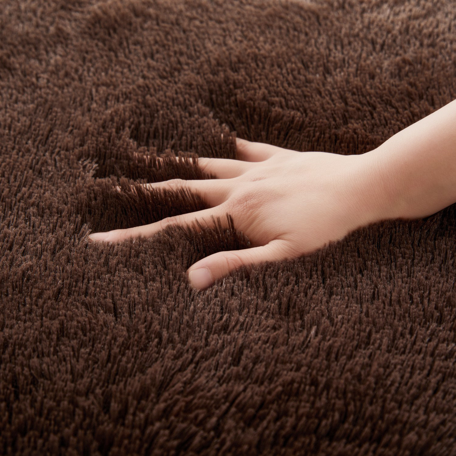 Mercer41 Solid Coloured Shaggy 4X4ft Round Rug For Living Room Fluffy ...