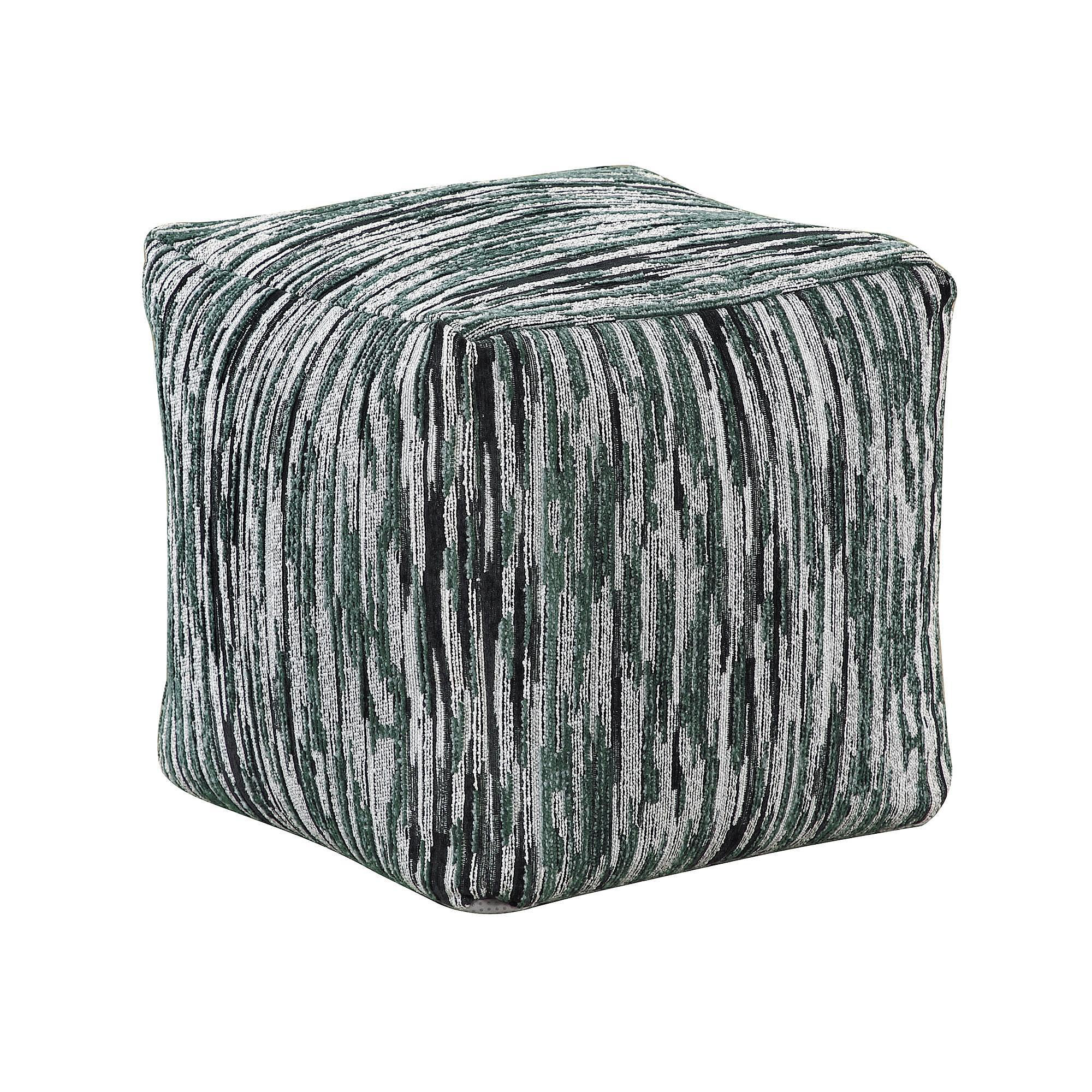 Latitude Run® Modern Pouf Multi-Color Fabric Upholstered Ottoman, Non ...