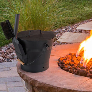 Arlmont & Co. Spessard Ash Bucket - 2.11-Gallon Metal Bucket with Lid ...