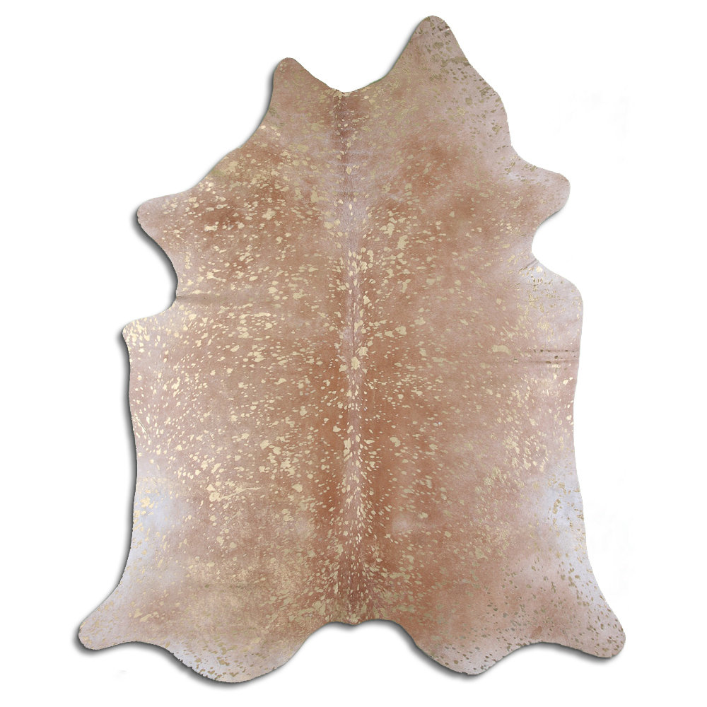 Foundry Select Usho Tie Dye HAIR ON Cowhide Rug GOLD Beling Metallic ON ...