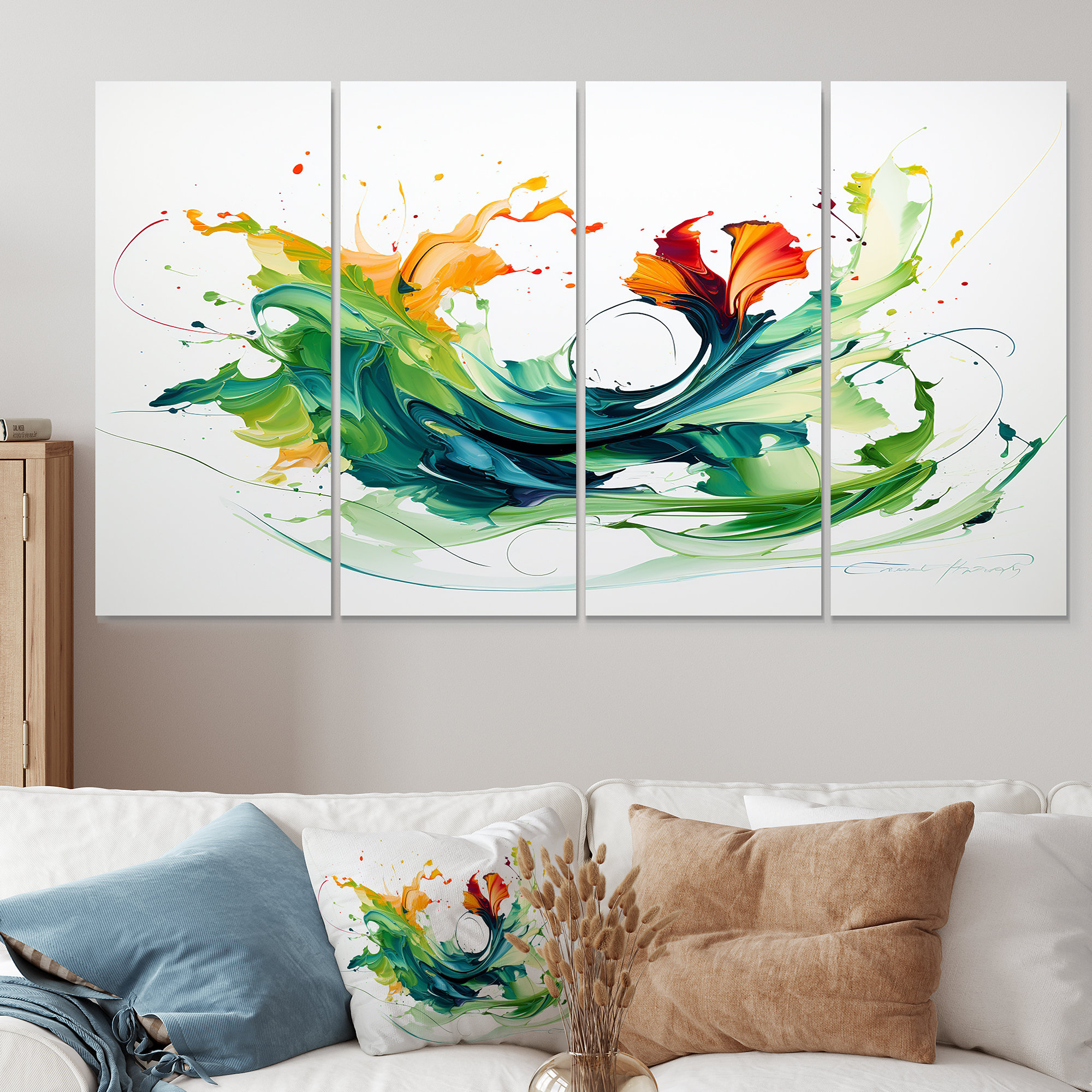 Wrought Studio™ Green And White Abstract Expression Painting VI ...