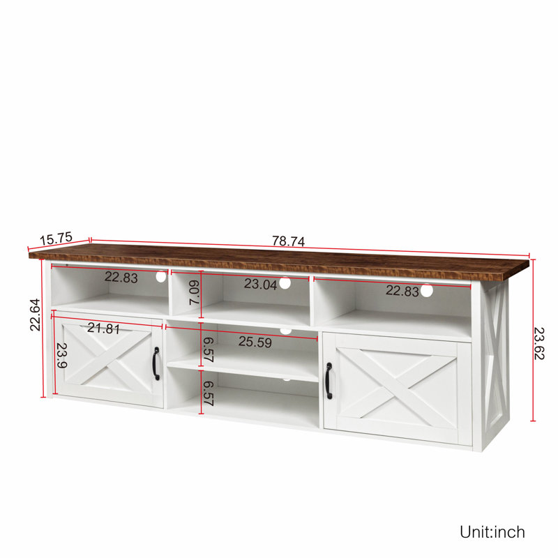 Gracie Oaks TV Stand For 80 Inch TV Stands, Storage Cabinet With ...