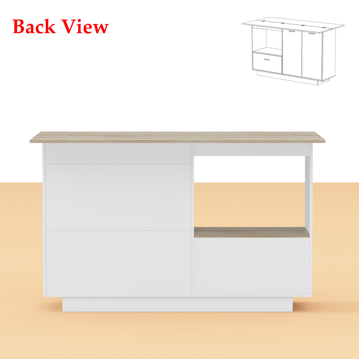 Ebern Designs 59'' Wide Kitchen Island With Strong Storage And ...