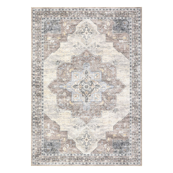 Bungalow Rose Tapis rectangulaire Braelee avec envers antidérapant ...