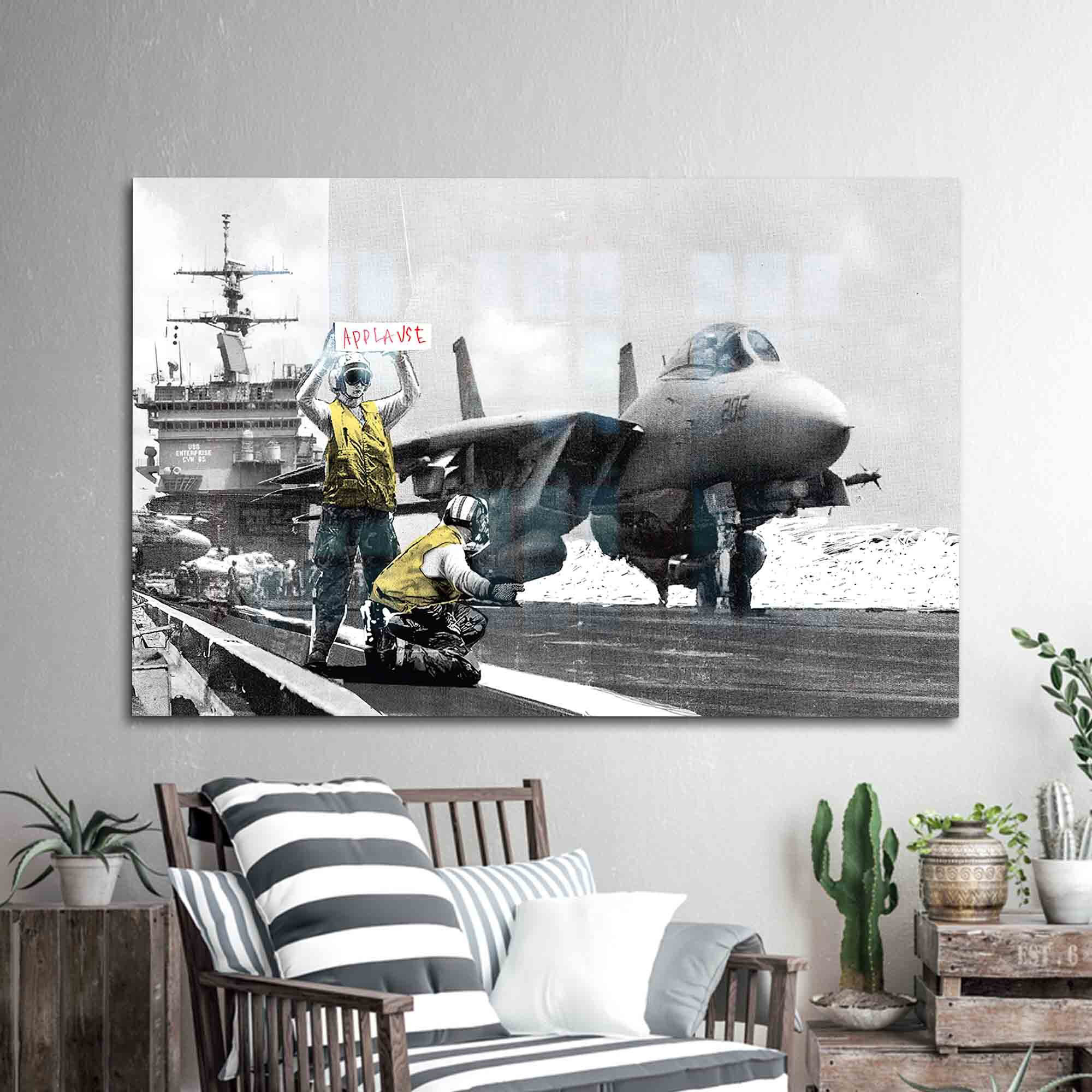 Red Barrel Studio® Abstract Graffiti Plane Artwork Printed on Glass for ...