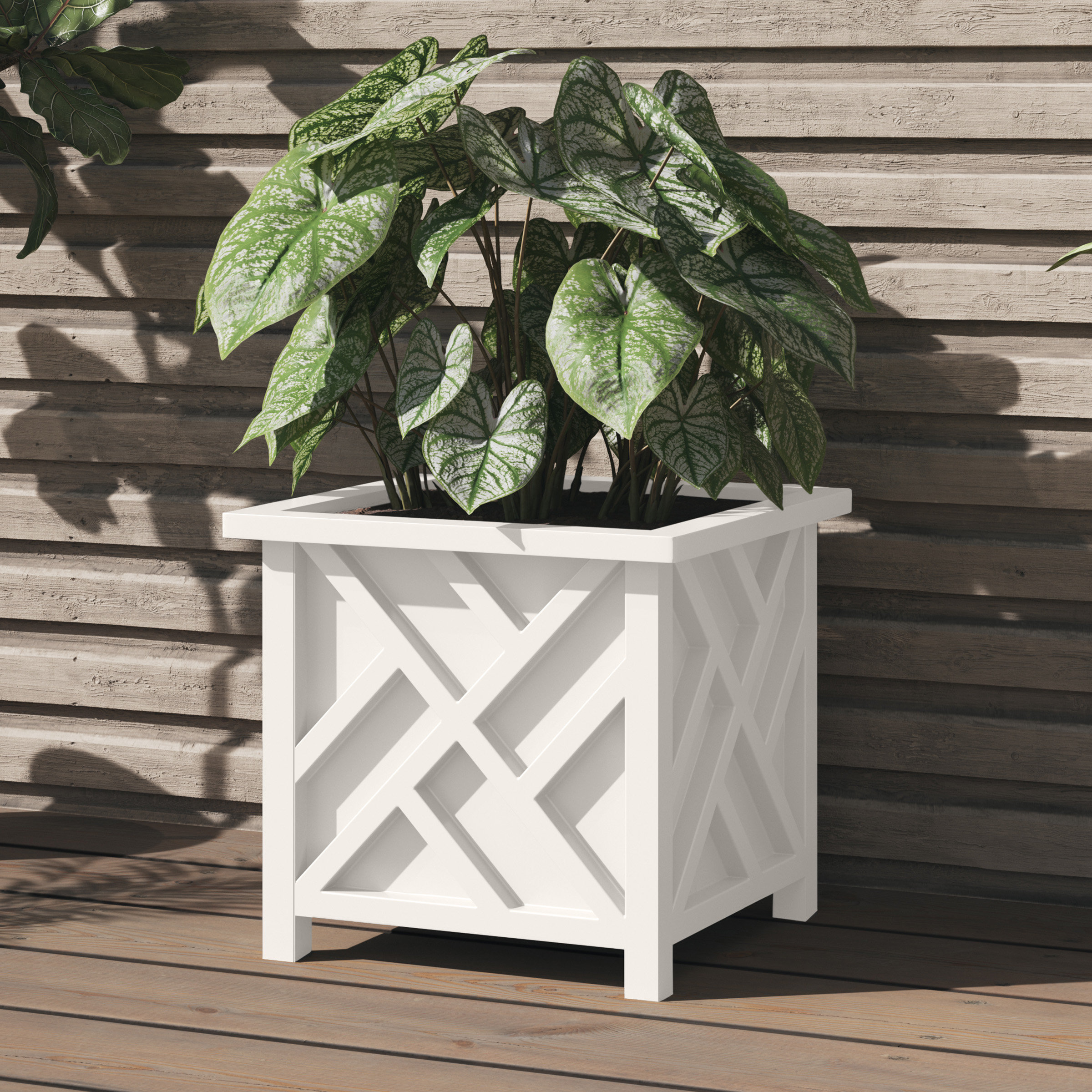 Lark Manor™ Anfried Lattice Design Planter Box - 15.5-Inch-Square ...