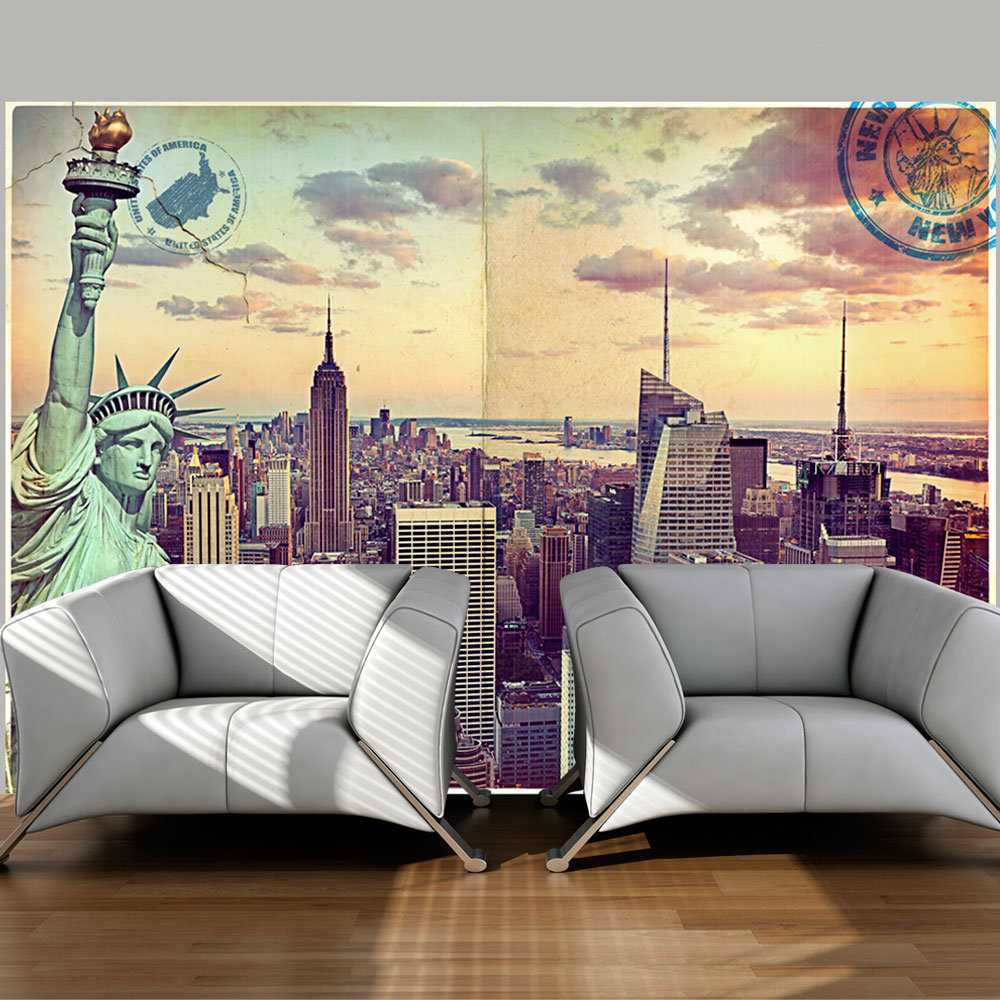 East Urban Home Postcard from New York Wall Mural | Wayfair