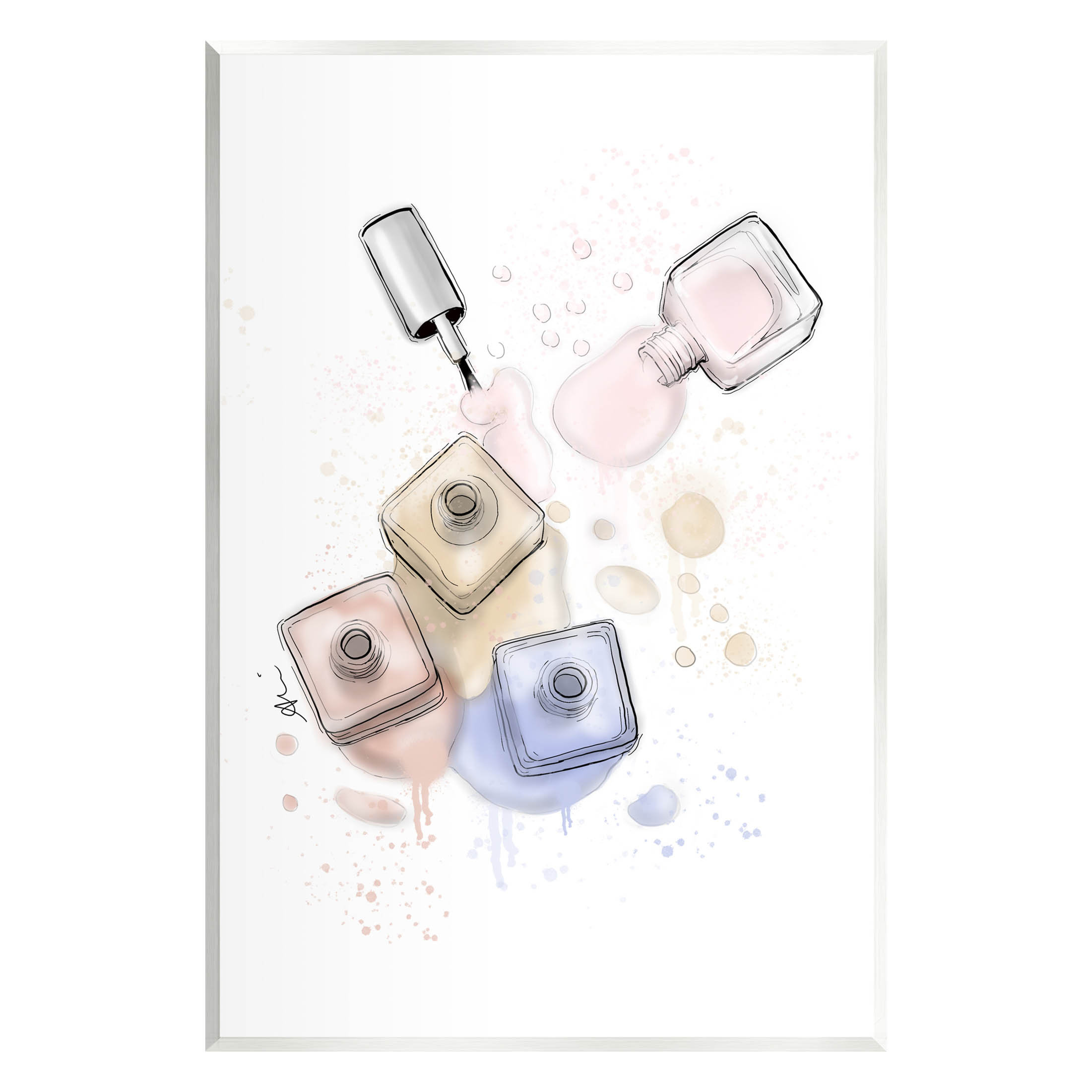 Stupell Industries Spilled Glam Nail Polish Wall Plaque Art By Alison ...