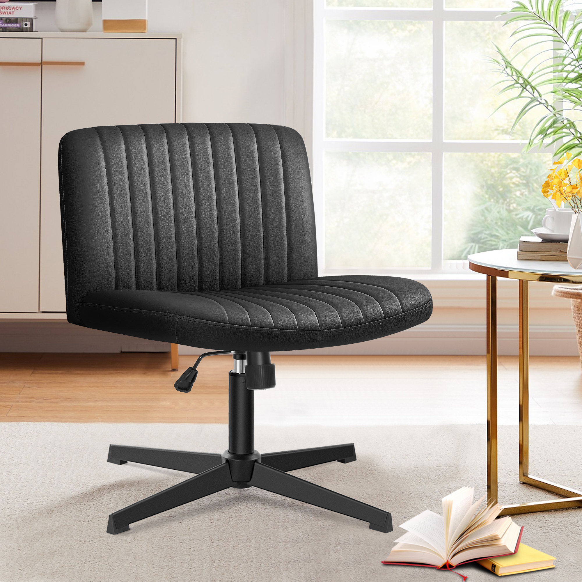 KERDOM Extra Wide Faux Leather Office Chair for Leisure and Work | Wayfair