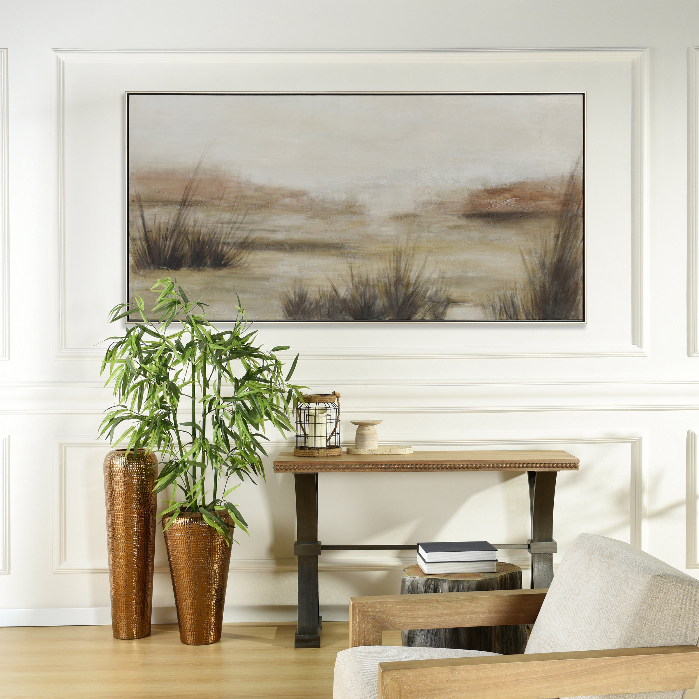 Gracie Oaks Soft Scenery - Hand Painted Framed Canvas Wall Art | Wayfair