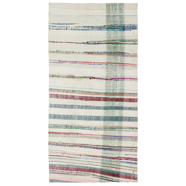 Bloomsbury Market Nikolas Striped Hand Woven Hand Knotted 128 X 253 ...