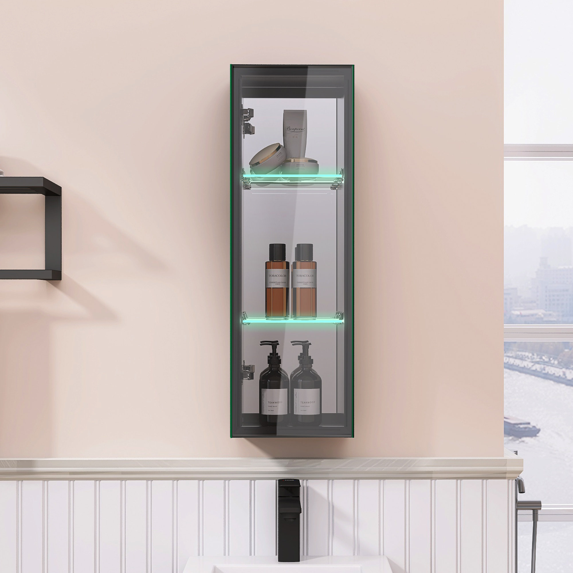 Ebern Designs Chonie 10'' W 29.5'' H Surface Framed Medicine Cabinet ...