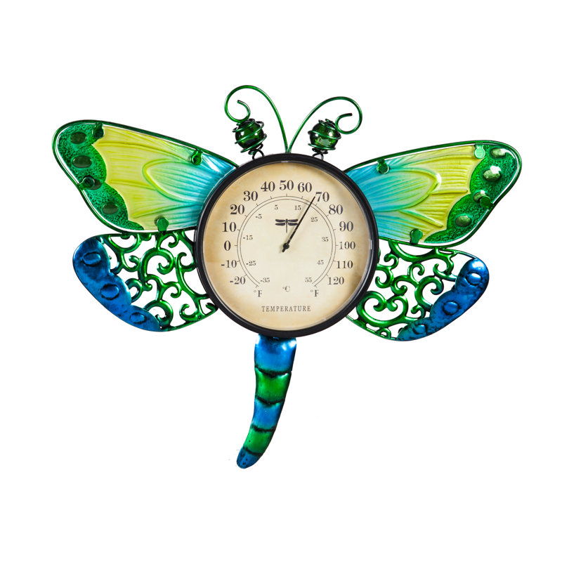 Evergreen Enterprises, Inc Dragonfly Indoor/Outdoor Wall Thermometer ...