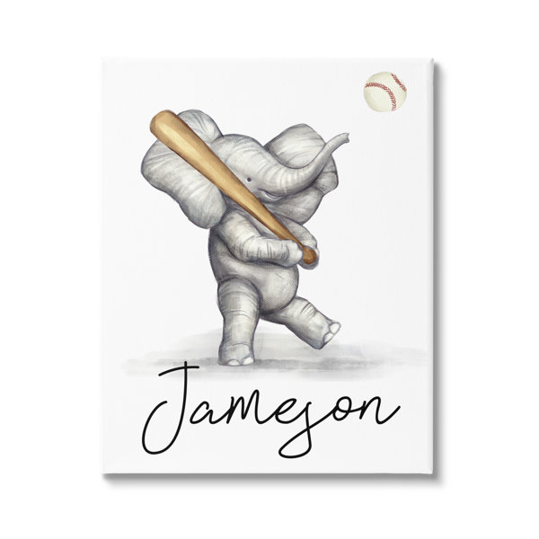 Ophelia & Co. Elephant Baseball Player cmw-090 Personalized Wall Art ...