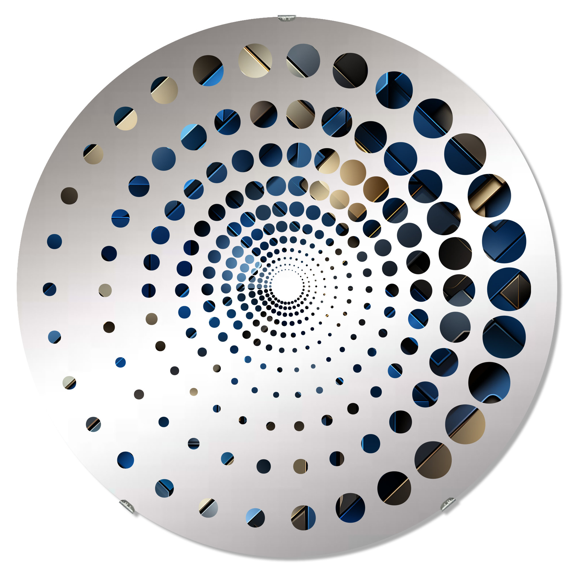 Design Art Industrial Cobalt Tessellations Geometric I - Spiral Dot ...
