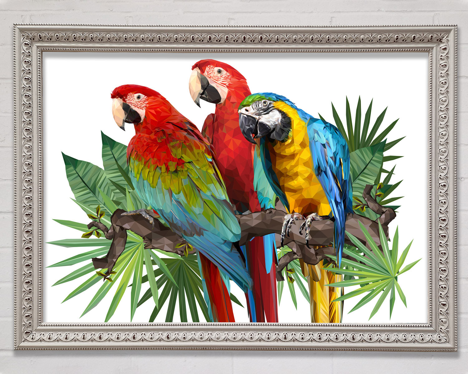 Bright Star Three Parrots On A Branch - Print | Wayfair.co.uk