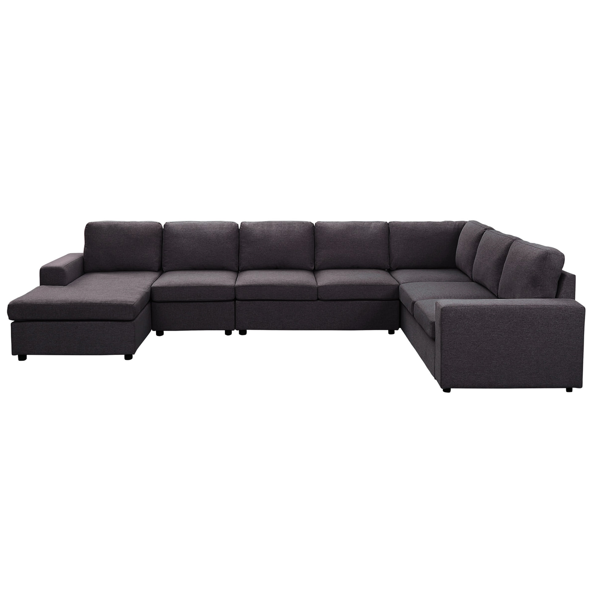 Latitude Run® Dark Gray Linen 146.5" Sectional, Reversible Chaise ...