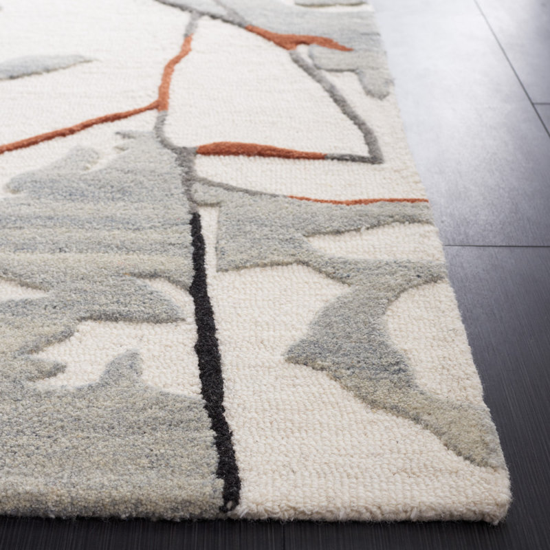 Wade Logan® Auburta Abstract Hand Tufted Area Rug in Ivory/Gray/Brown ...