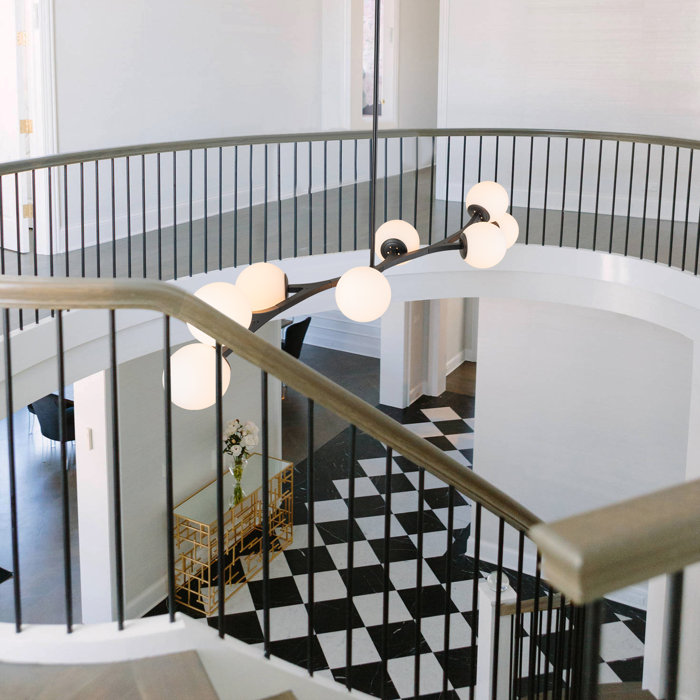 George Oliver Kaynen 8 - Light Dimmable Sputnik Linear Chandelier ...