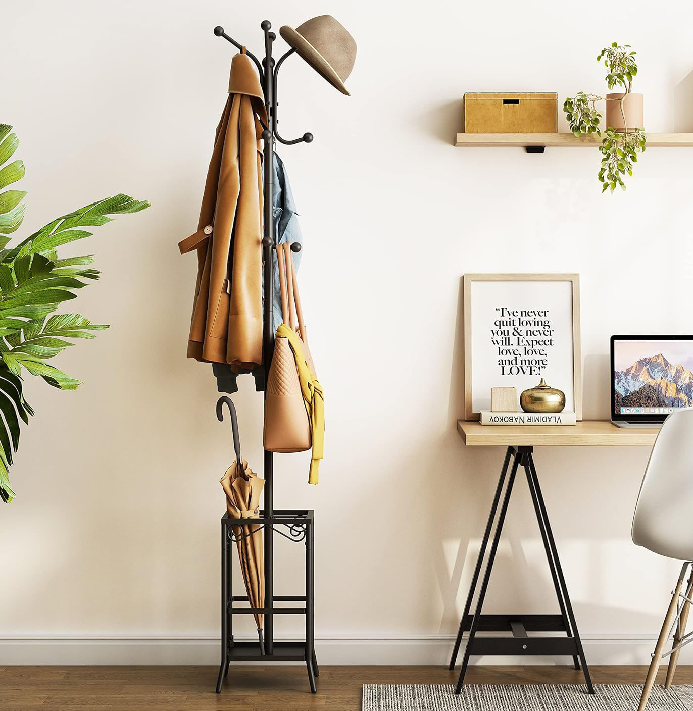 House of Hampton® Alexiz Iron Freestanding 12 - Hook Coat Rack | Wayfair